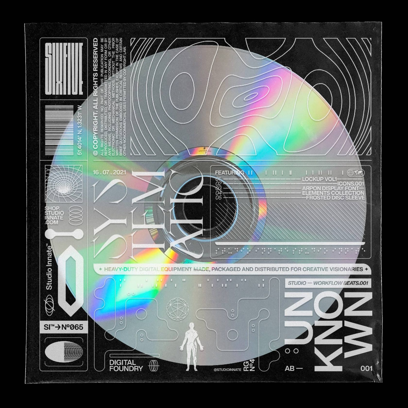 Frosted Disc Sleeve Mockup | Plastic CD Case | Mockup