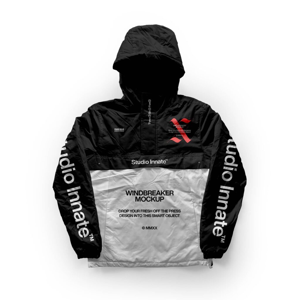 Premium Windbreaker Mockup | Windbreaker PSD | Studio Innate
