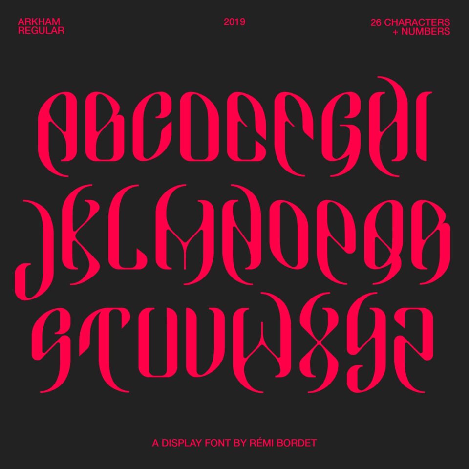 Arkham Display Font | Remi Bordet | Studio Innate | Font Download