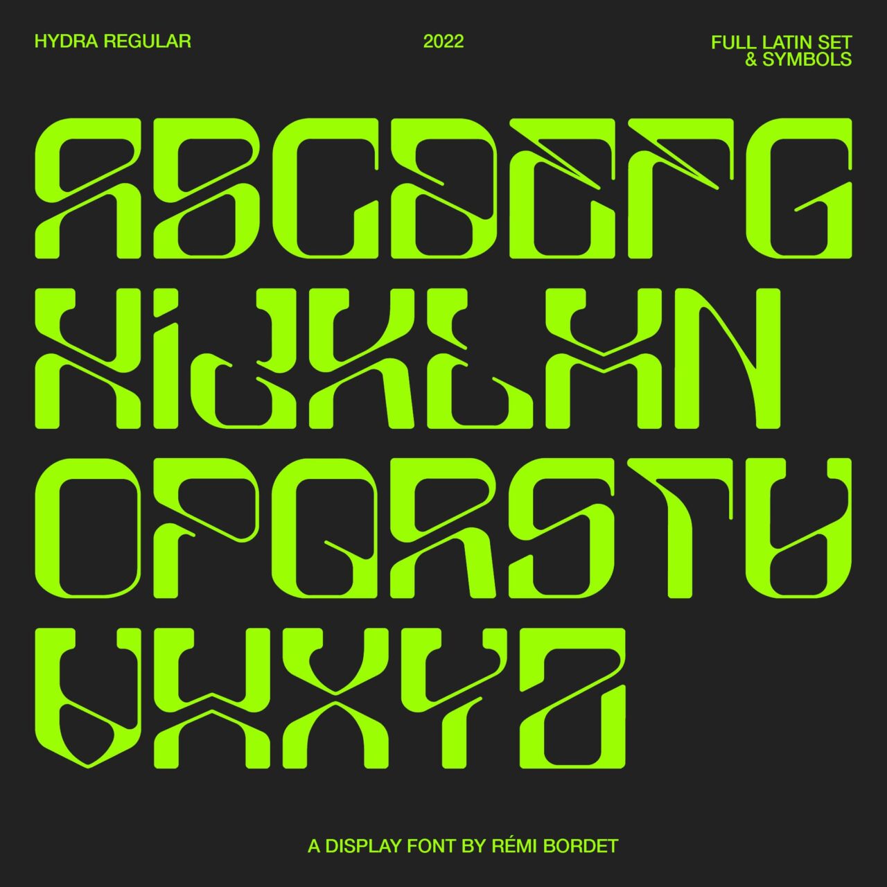 Hydra: Dominant and Expressive Display Font for Album Artwork