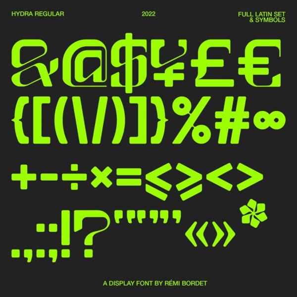 Hydra: Dominant and Expressive Display Font for Album Artwork
