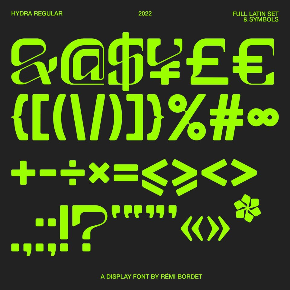 Hydra: Dominant and Expressive Display Font for Album Artwork