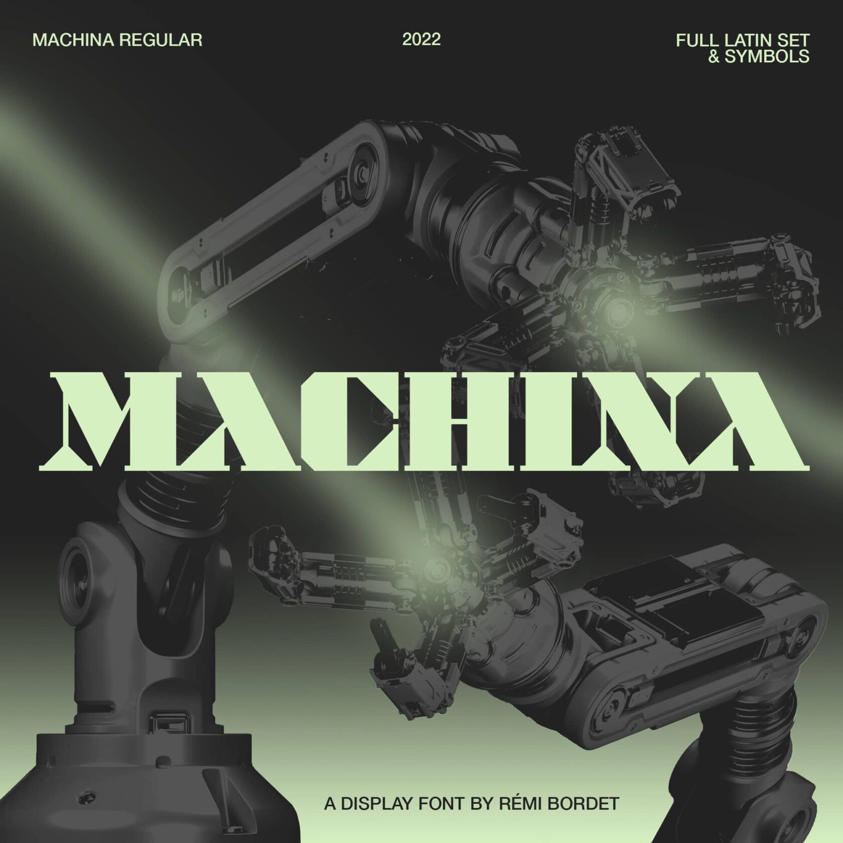 Machina Font | Industrial Geometric Typeface | Studio Innate