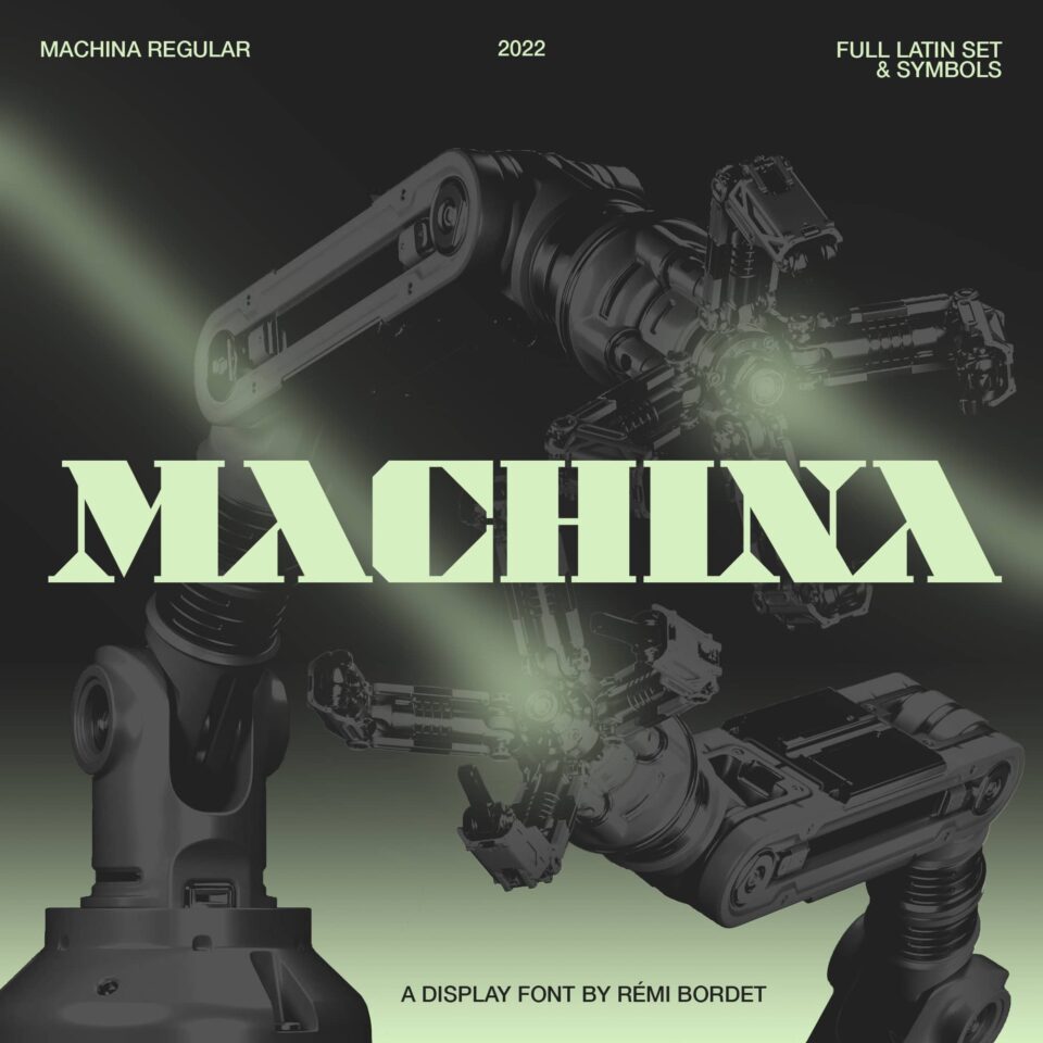Machina Font | Industrial Geometric Typeface | Studio Innate