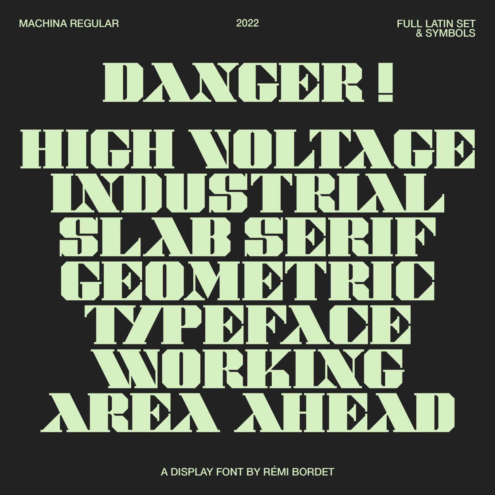 Machina Font | Industrial Geometric Typeface | Studio Innate