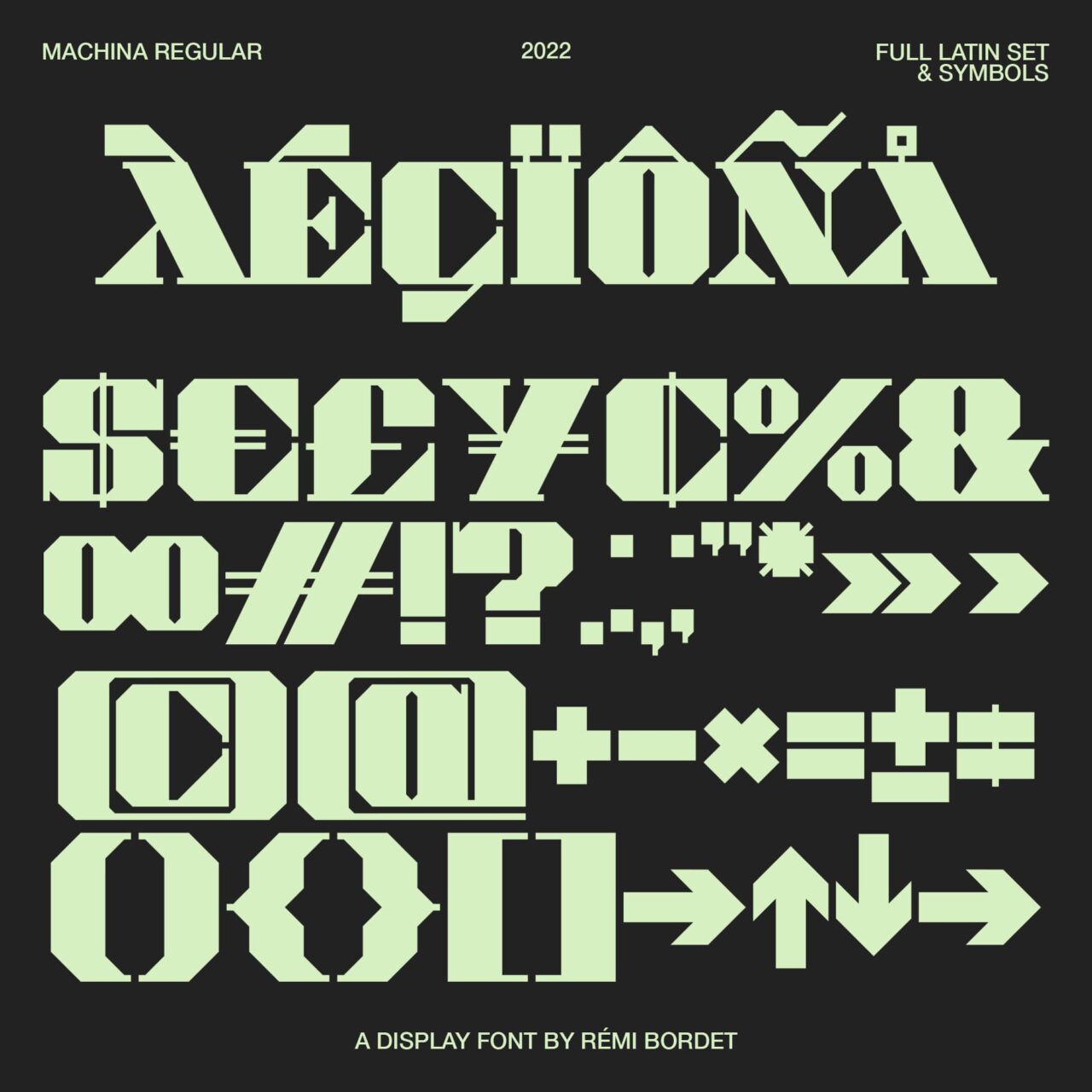 Machina Font | Industrial Geometric Typeface | Studio Innate