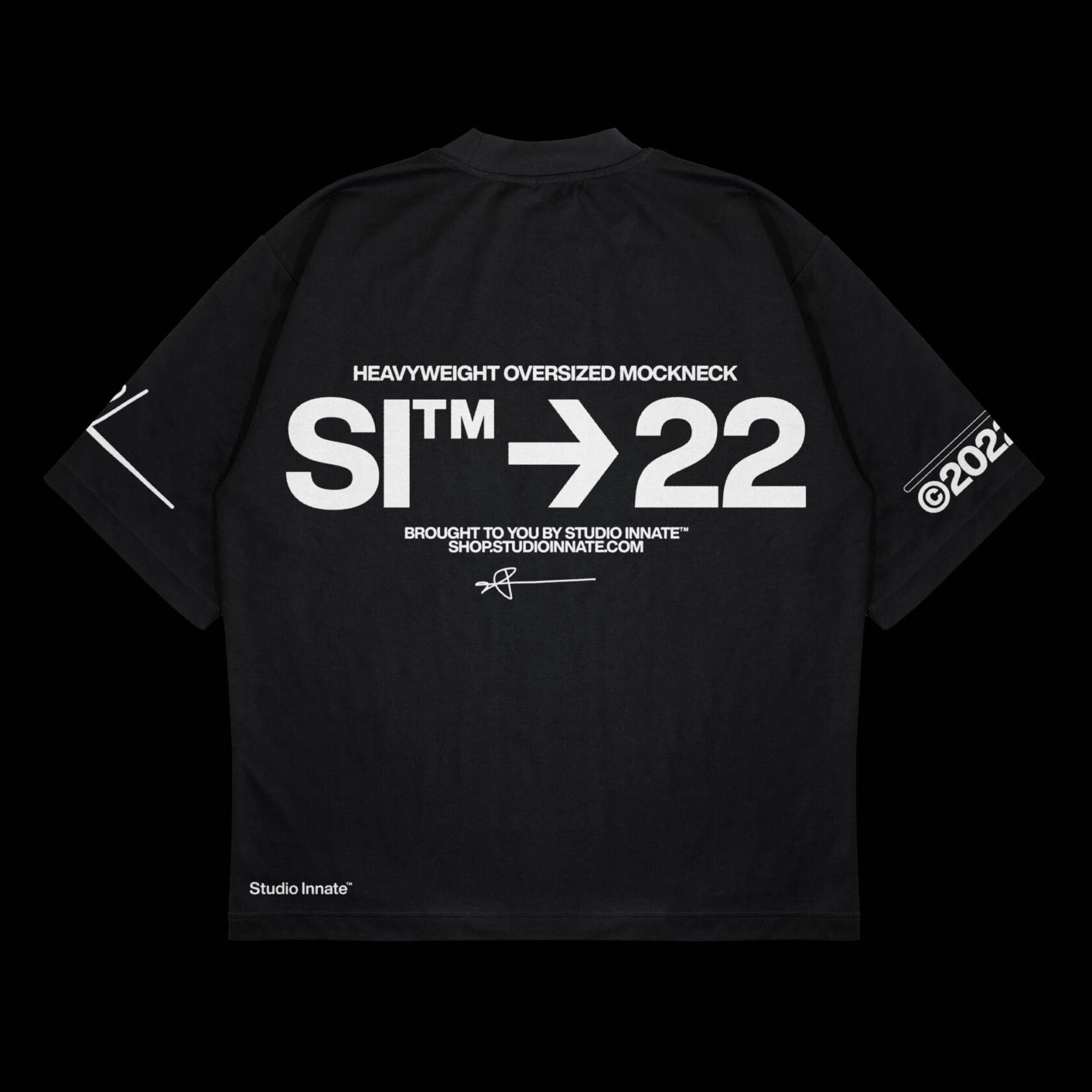 Oversized Mock Neck T-Shirt Mockup - Realistic Design Showcase