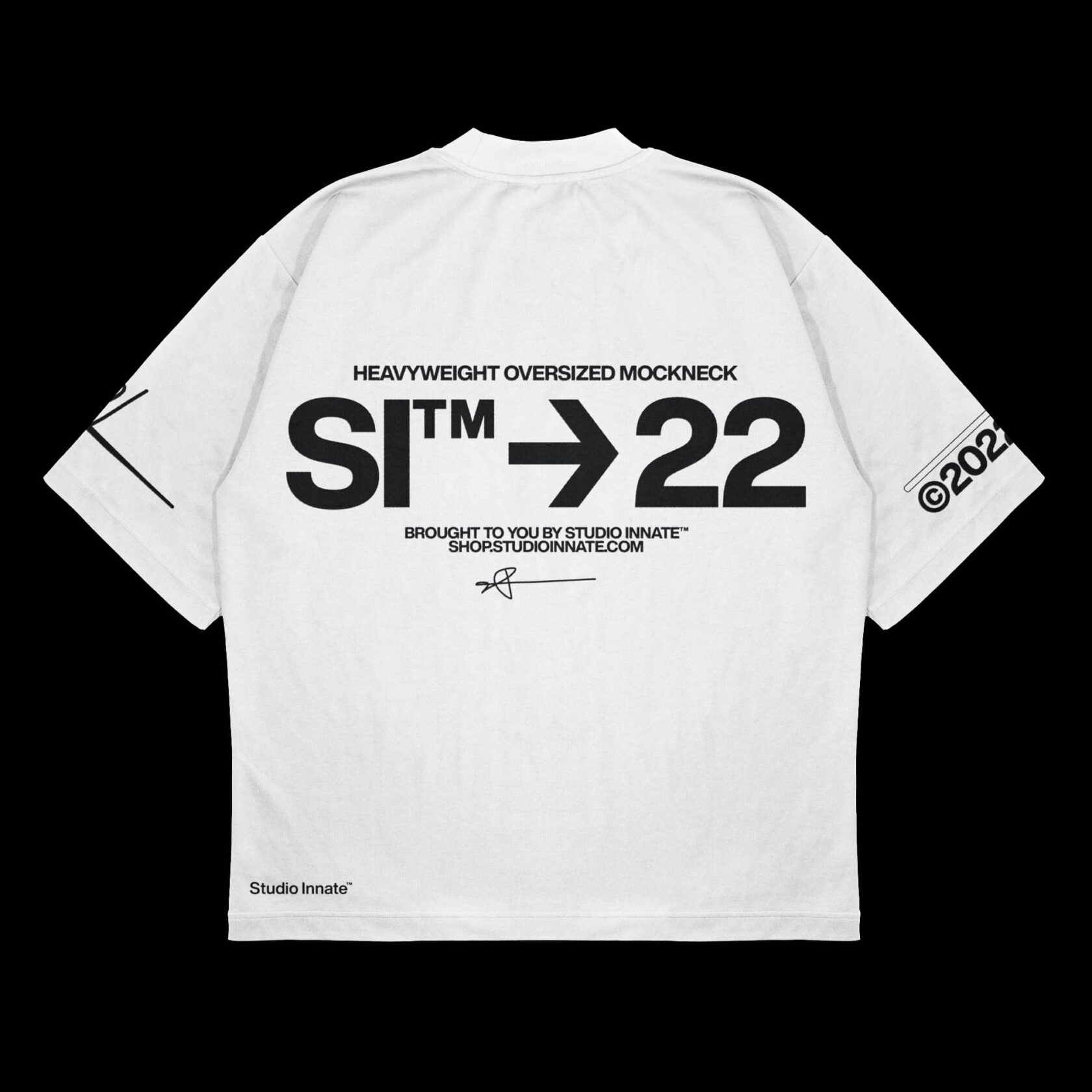 Oversized Mock Neck T-Shirt Mockup - Realistic Design Showcase