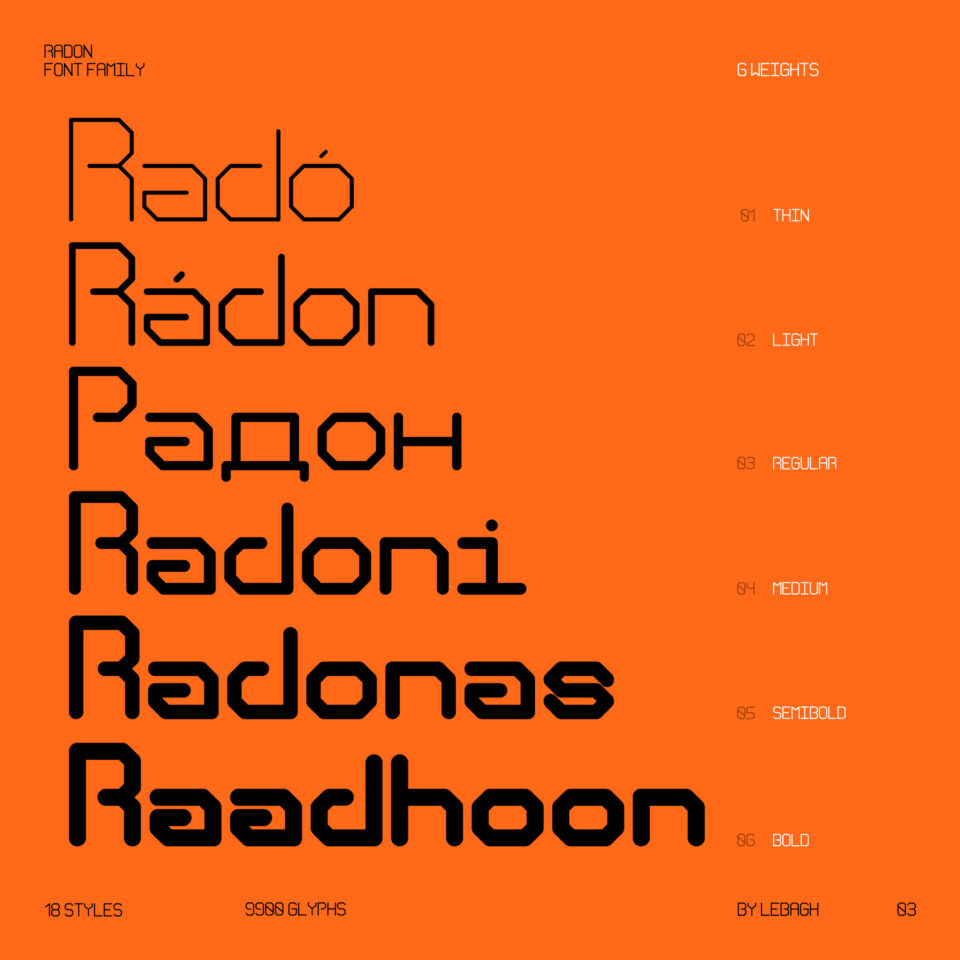 Radon Font | Modern and Versatile Typeface | Studio Innate