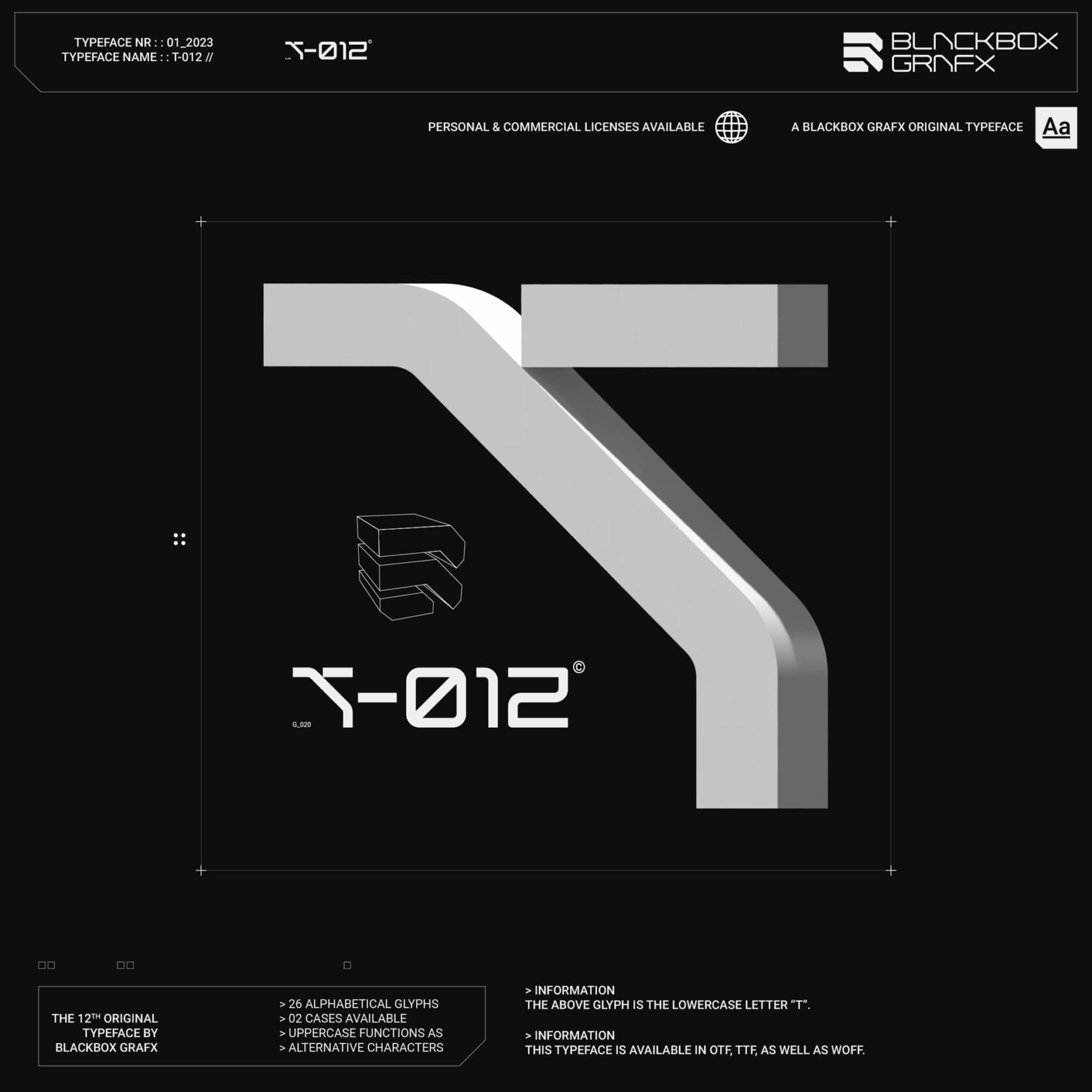 T-012 Font: A Versatile Typeface for Creative Design Projects