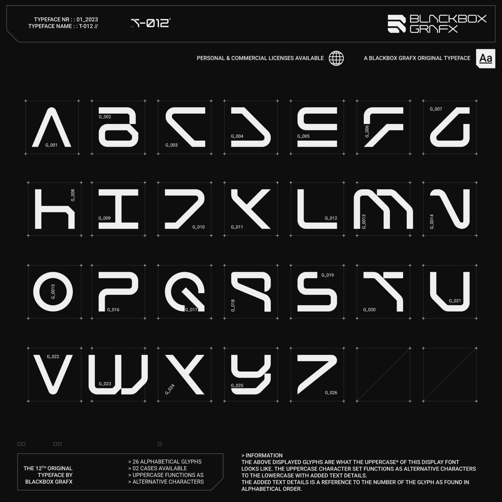 T-012 Font: A Versatile Typeface for Creative Design Projects