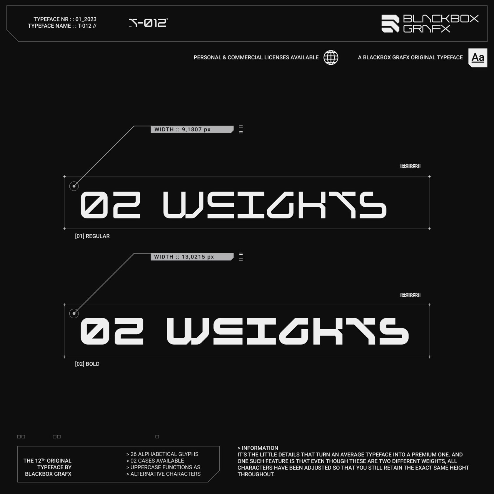 T-012 Font: A Versatile Typeface for Creative Design Projects