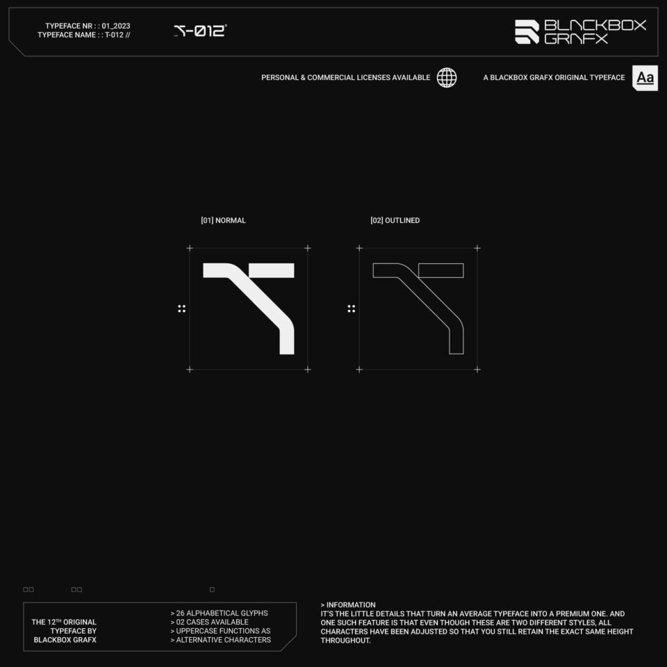 T-012 Font: A Versatile Typeface for Creative Design Projects