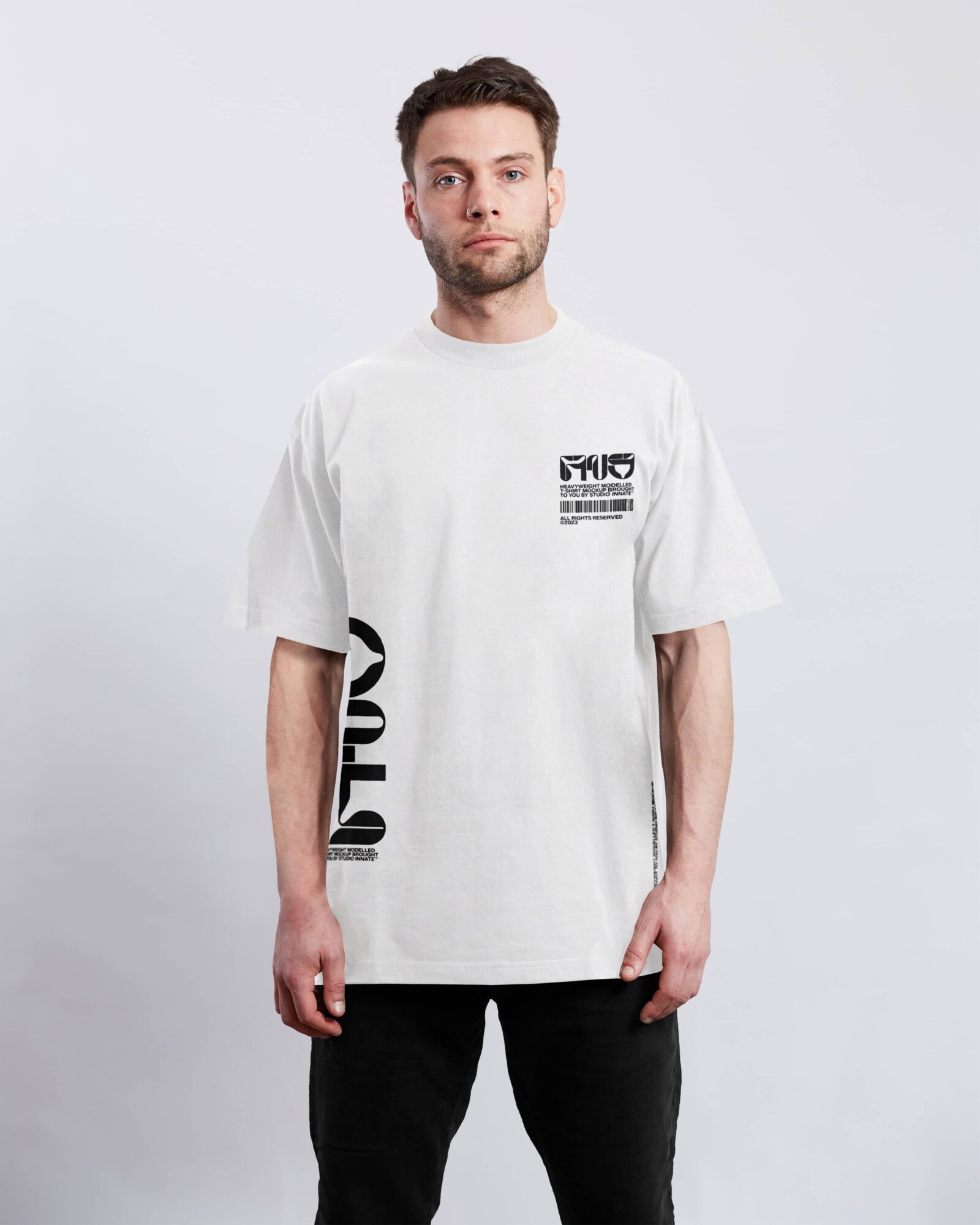 Modelled Oversized T-shirt Mockup: Showcase Your Designs