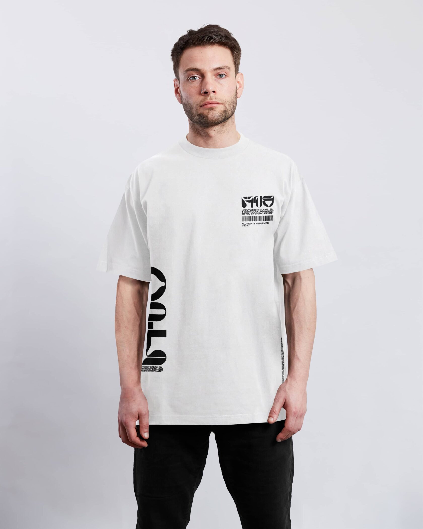 Modelled Oversized T-shirt Mockup: Showcase Your Designs