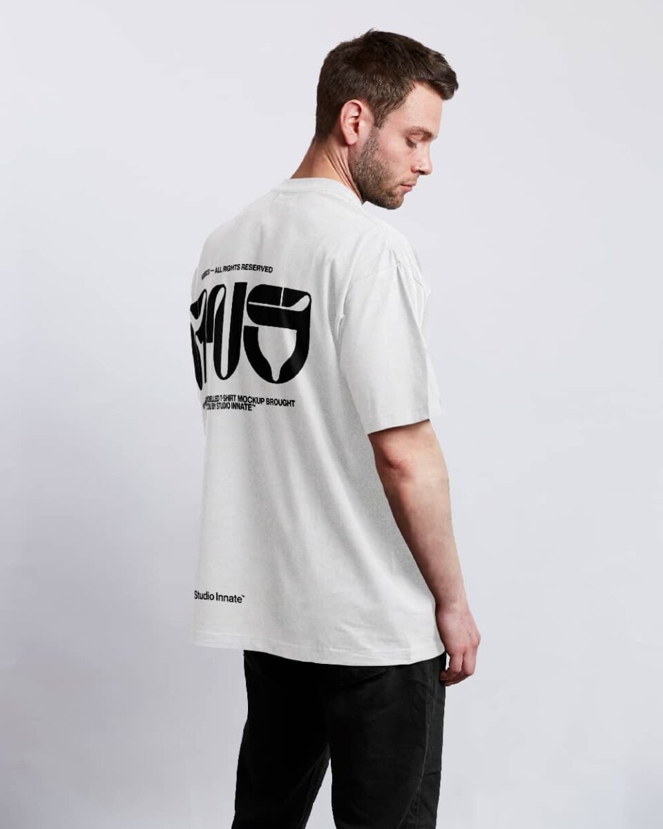 Modelled Oversized T-shirt Mockup: Showcase Your Designs