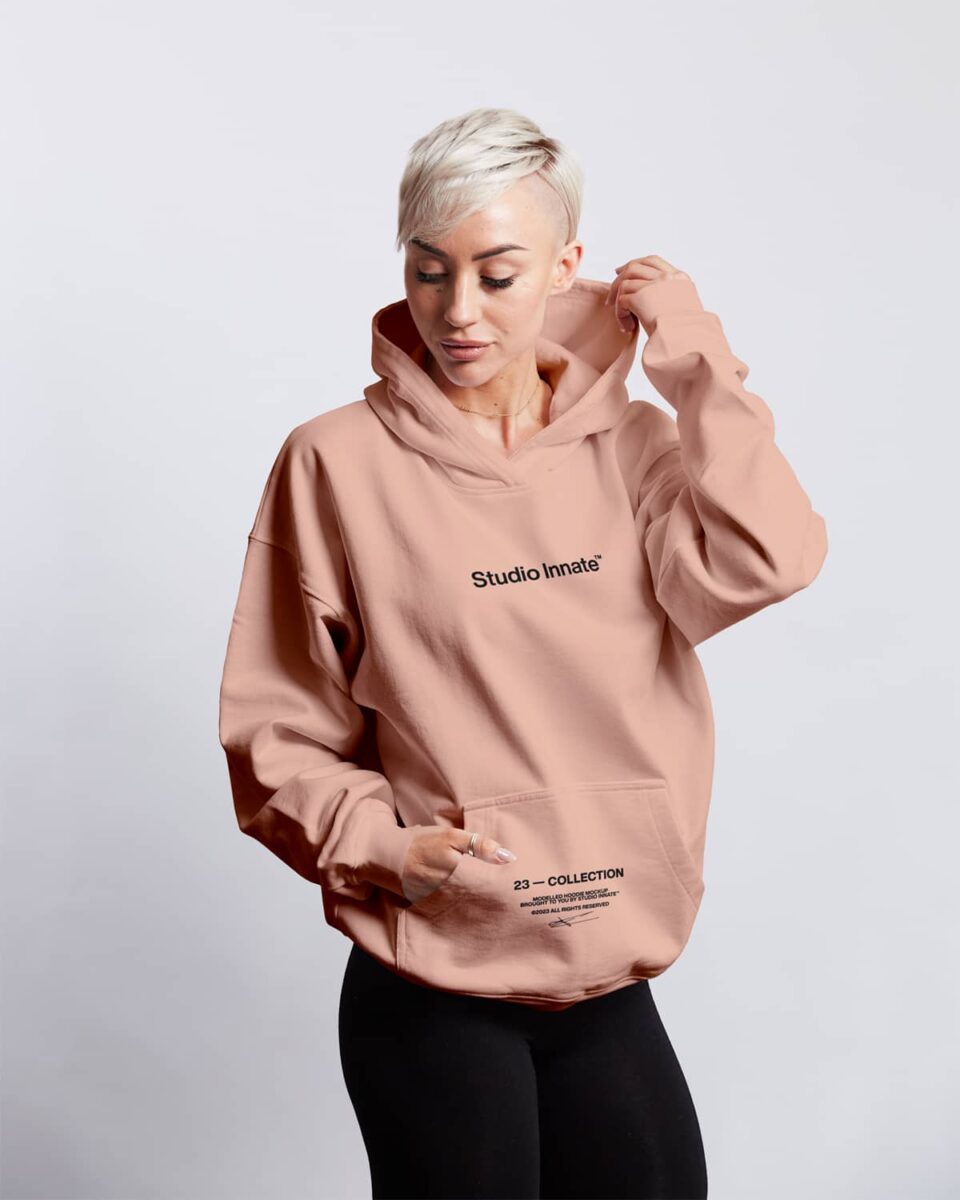 Modelled Women's Hoodie Mockup: Showcase Your Designs