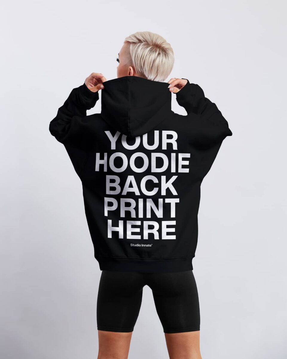 Modelled Women's Hoodie Mockup: Showcase Your Designs