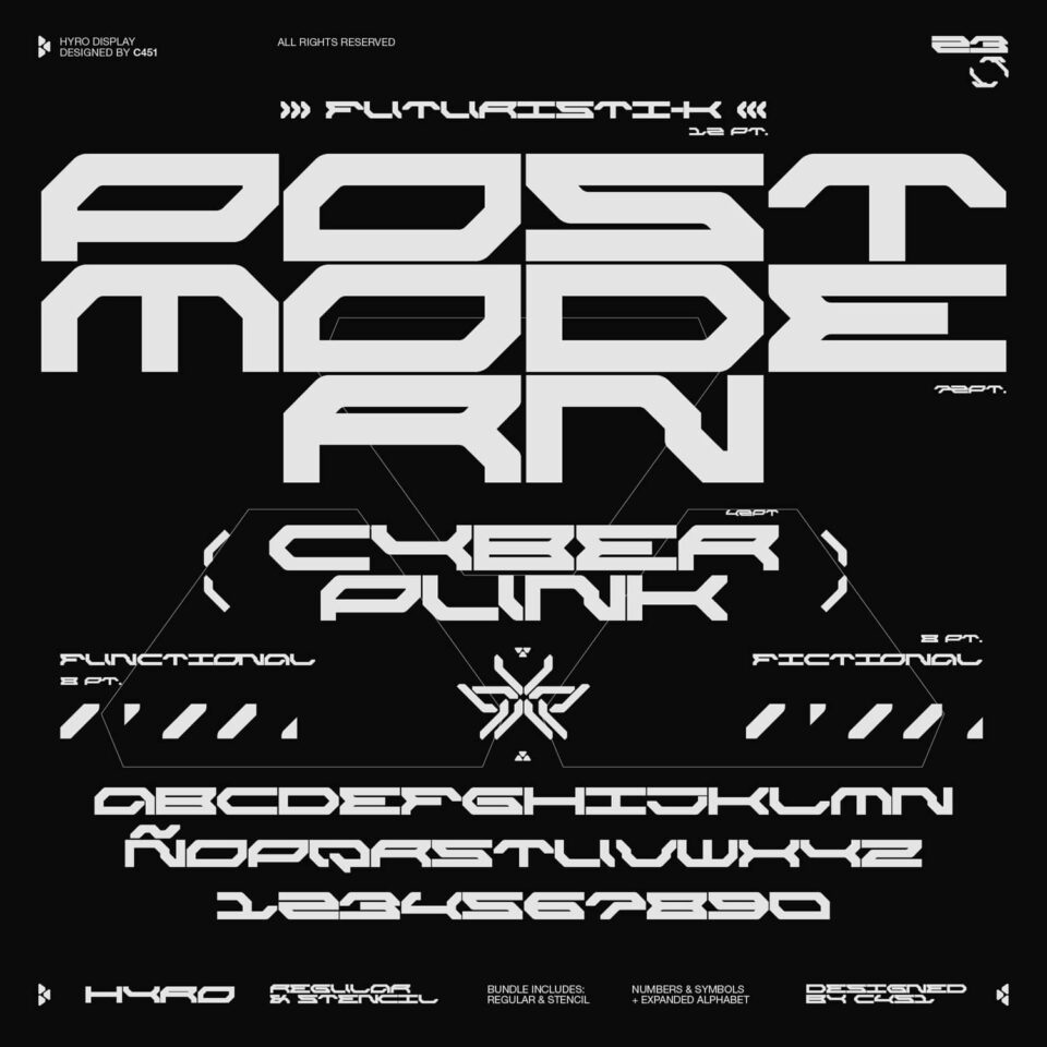 HYRO Font: Modern and Versatile Typeface for Creative Designs