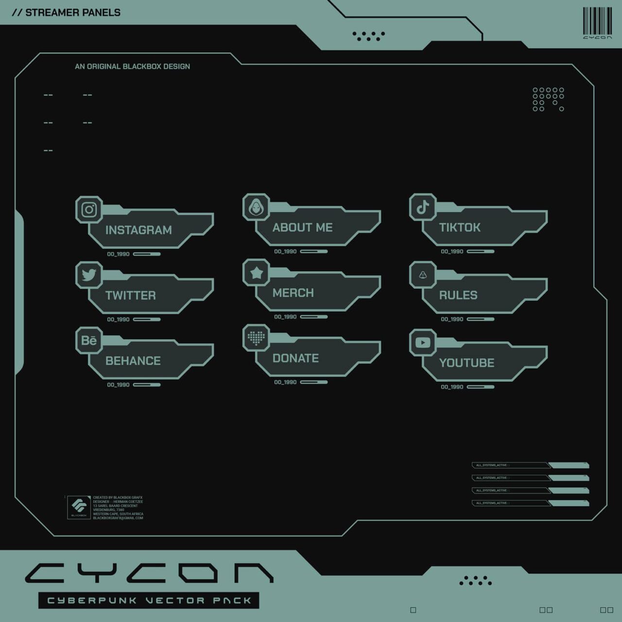 CYCON Vector Pack: Streamer Pack Cyberpunk-inspired Designs