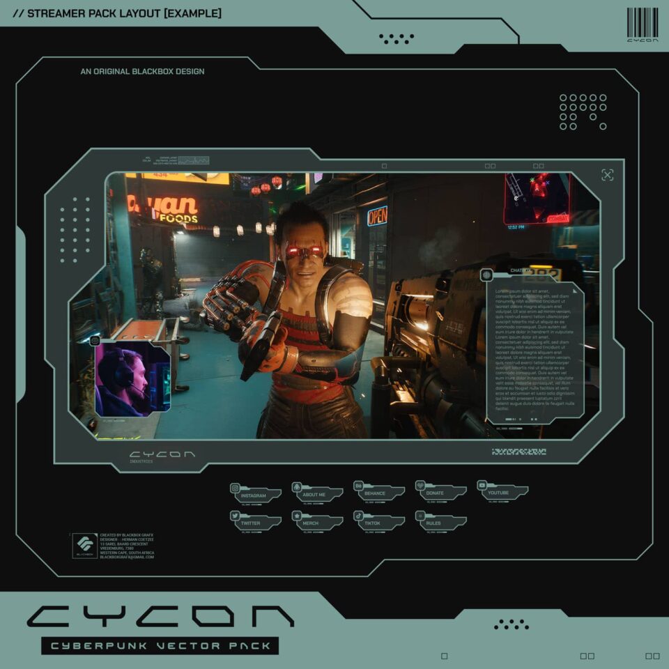 CYCON Vector Pack: Streamer Pack Cyberpunk-inspired Designs