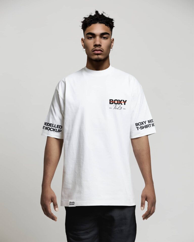 Boxy Modelled T-Shirt Mockup - Showcase Your Apparel Designs