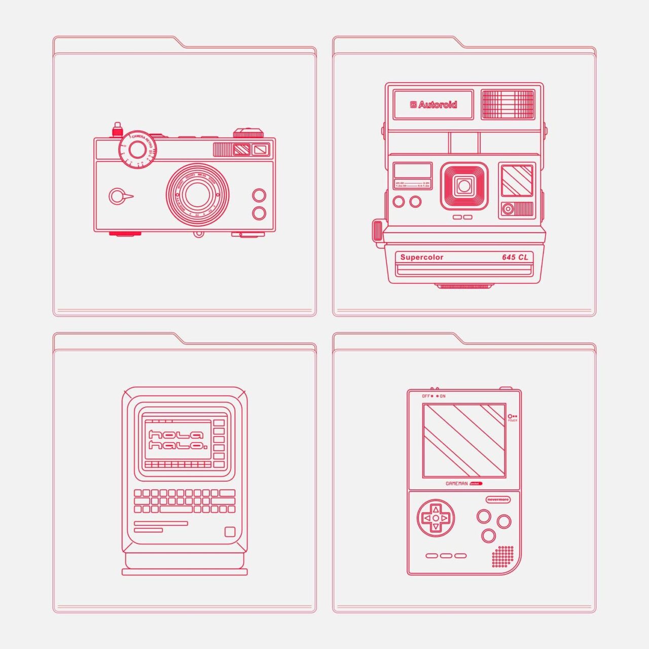 Electronic Vector Line Art - Illustrations of Electronic Devices