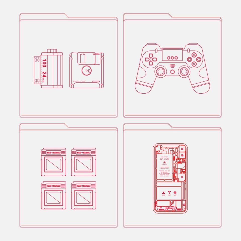 Electronic Vector Line Art - Illustrations of Electronic Devices