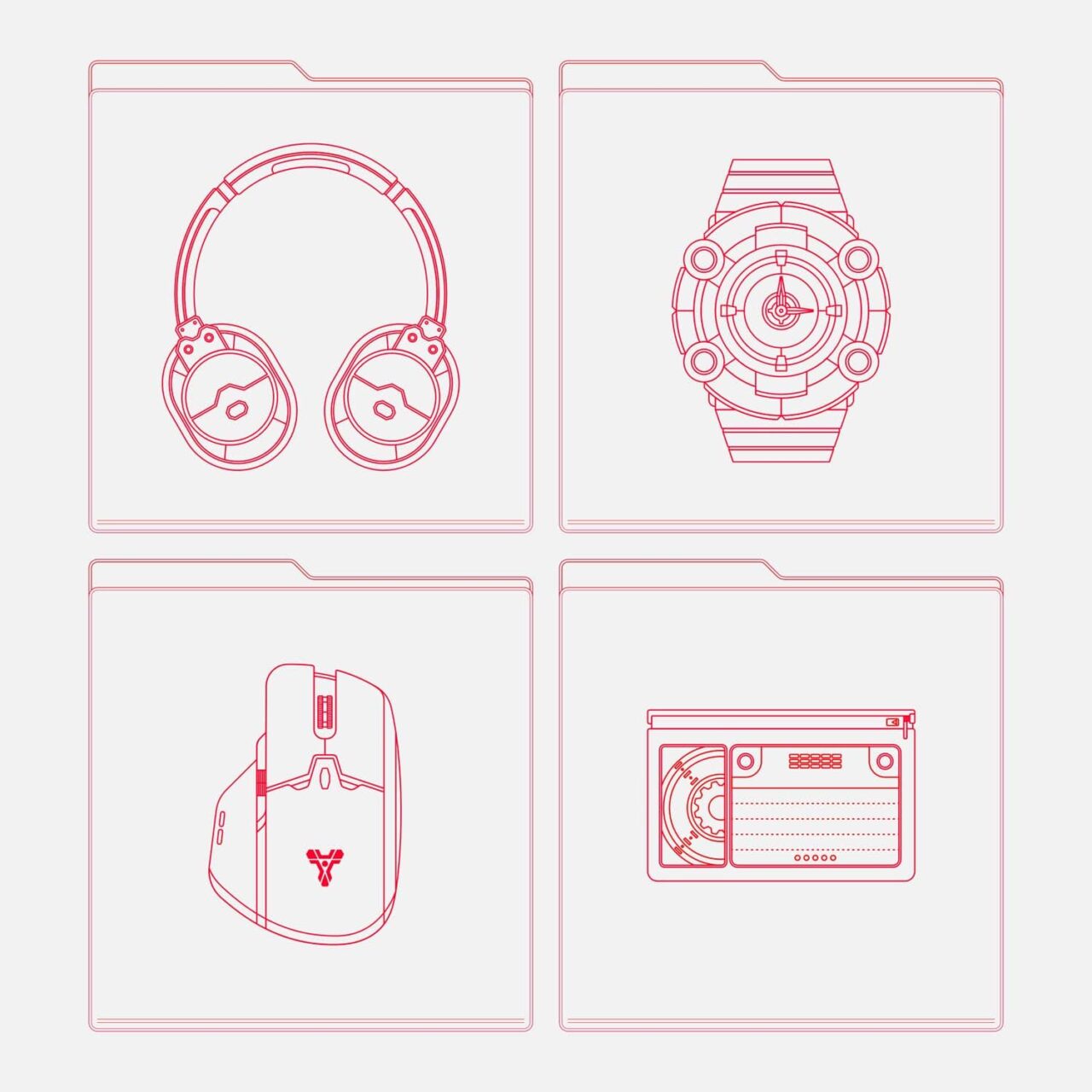 Electronic Vector Line Art - Illustrations of Electronic Devices
