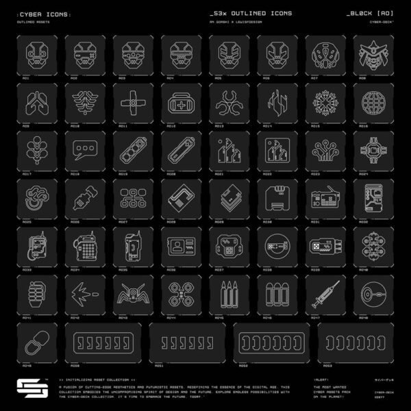Cyberpunk Asset Pack | Graphic Design Assets | Studio Innate