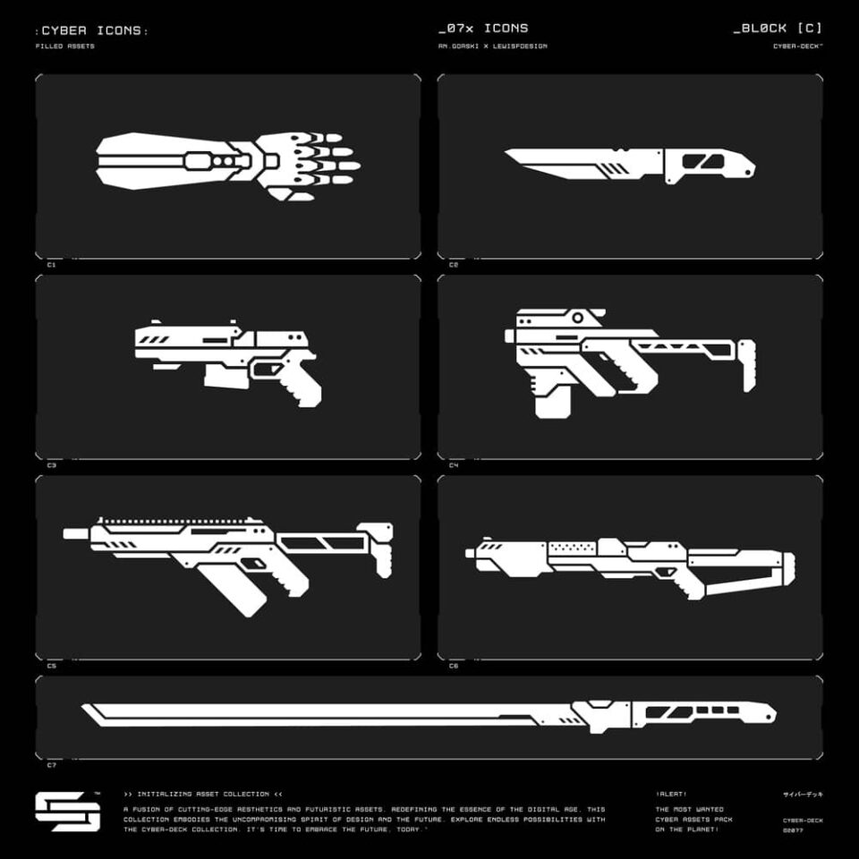 Cyberpunk Asset Pack | Graphic Design Assets | Studio Innate