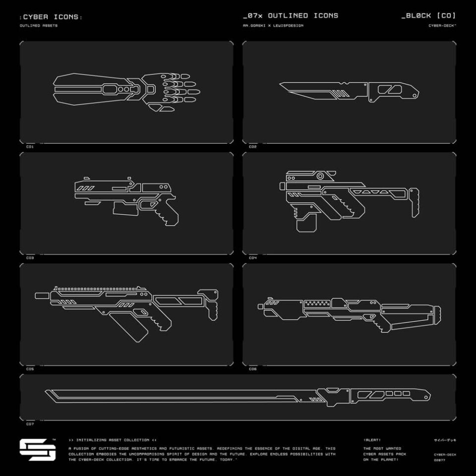 Cyberpunk Asset Pack | Graphic Design Assets | Studio Innate