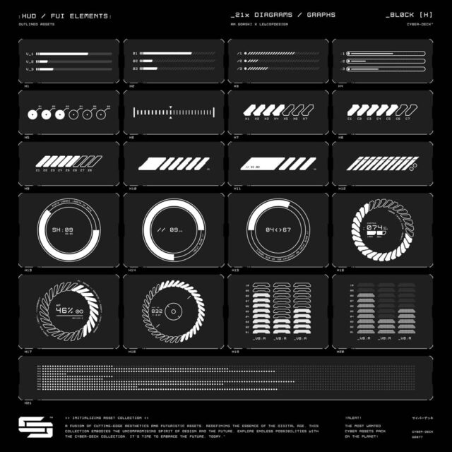 Cyberpunk Asset Pack | Graphic Design Assets | Studio Innate