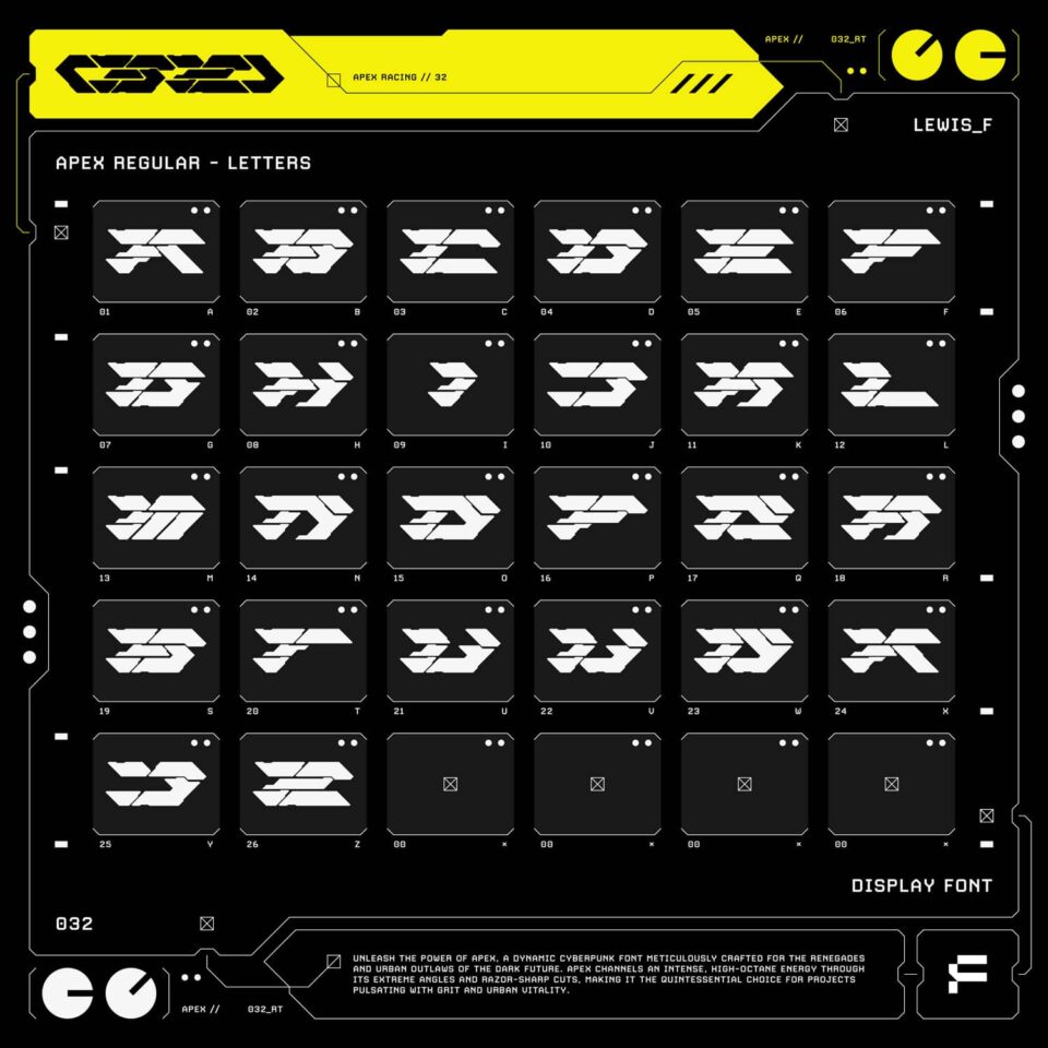 APEX Cyberpunk Font - Dynamic Typeface for Urban Vitality