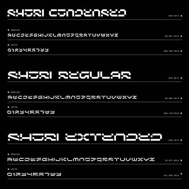 Shori Typeface: Precision Mech-Inspired Font Design
