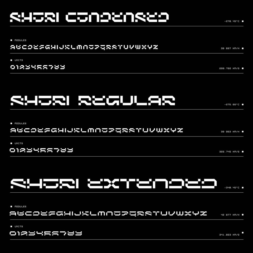 Shori Typeface: Precision Mech-Inspired Font Design
