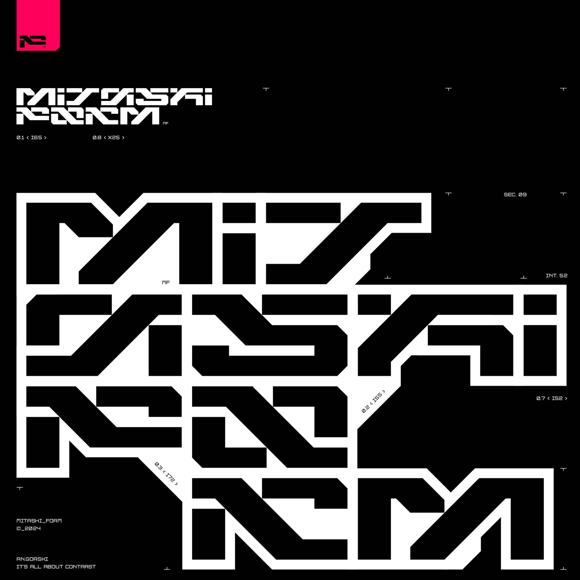 Mitashi Form Typeface – A Futuristic Font with Intricate Letterforms