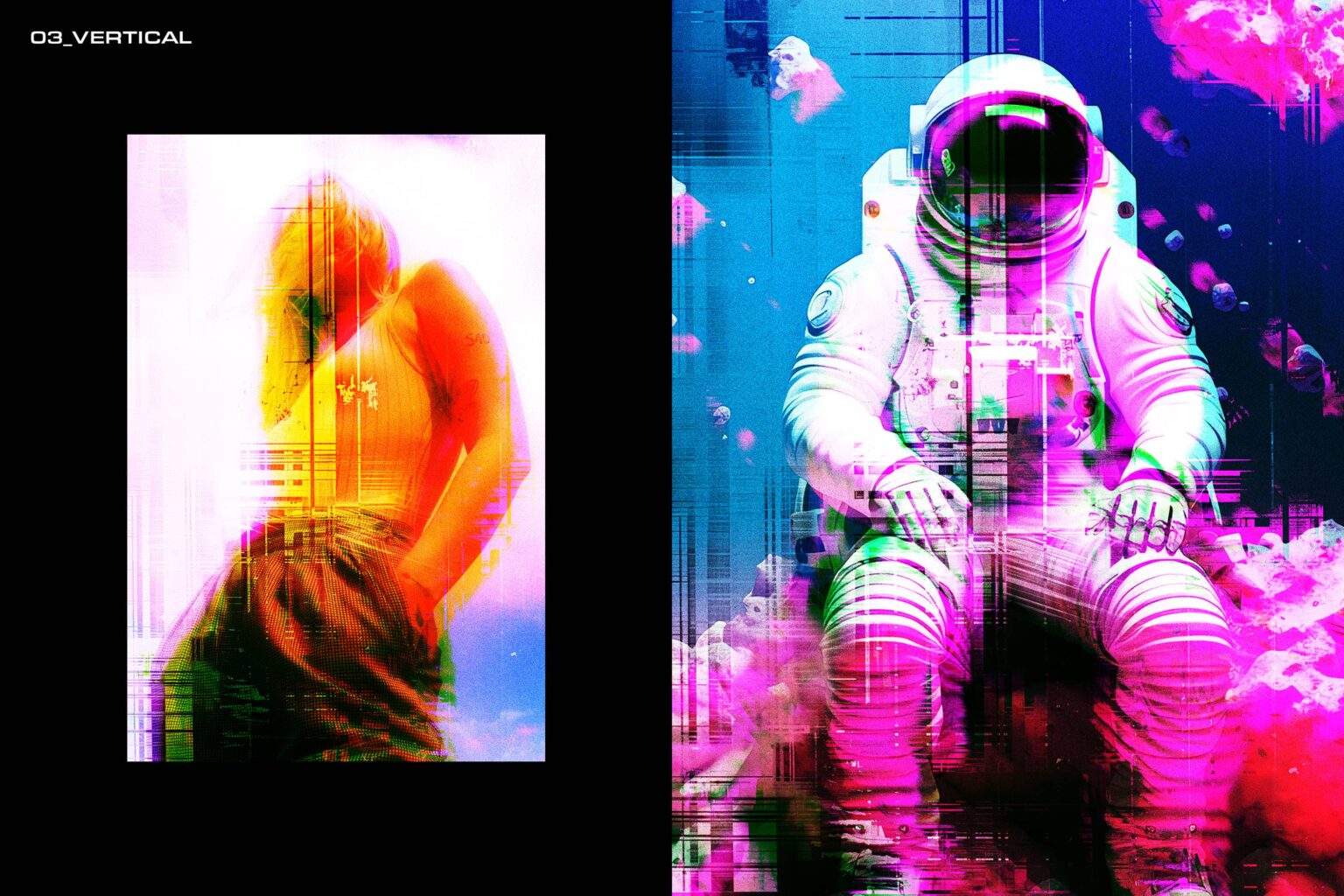 Glitch Distortion Photo Effects – Cyberpunk Glitch for Photoshop