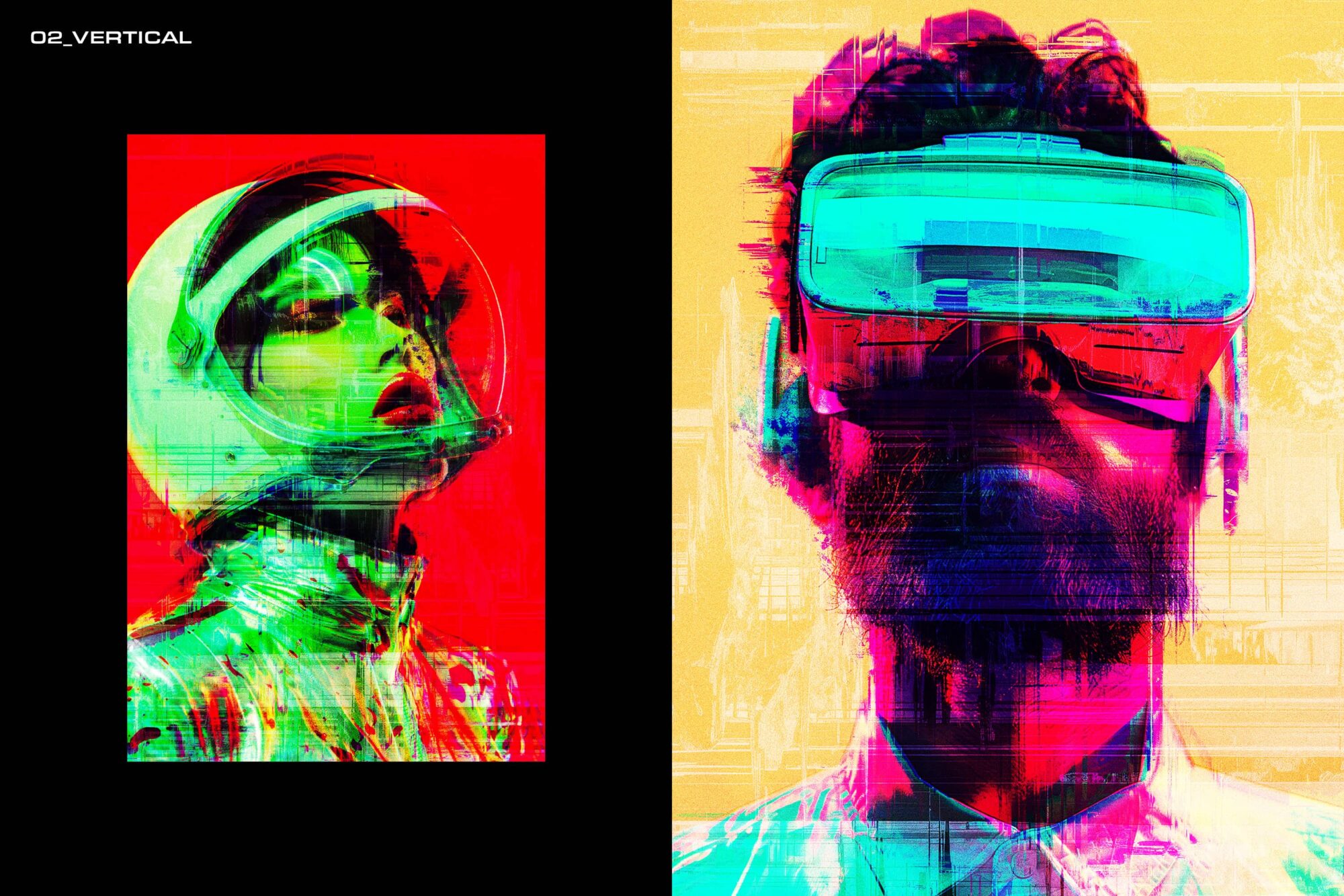 Glitch Distortion Photo Effects – Cyberpunk Glitch for Photoshop