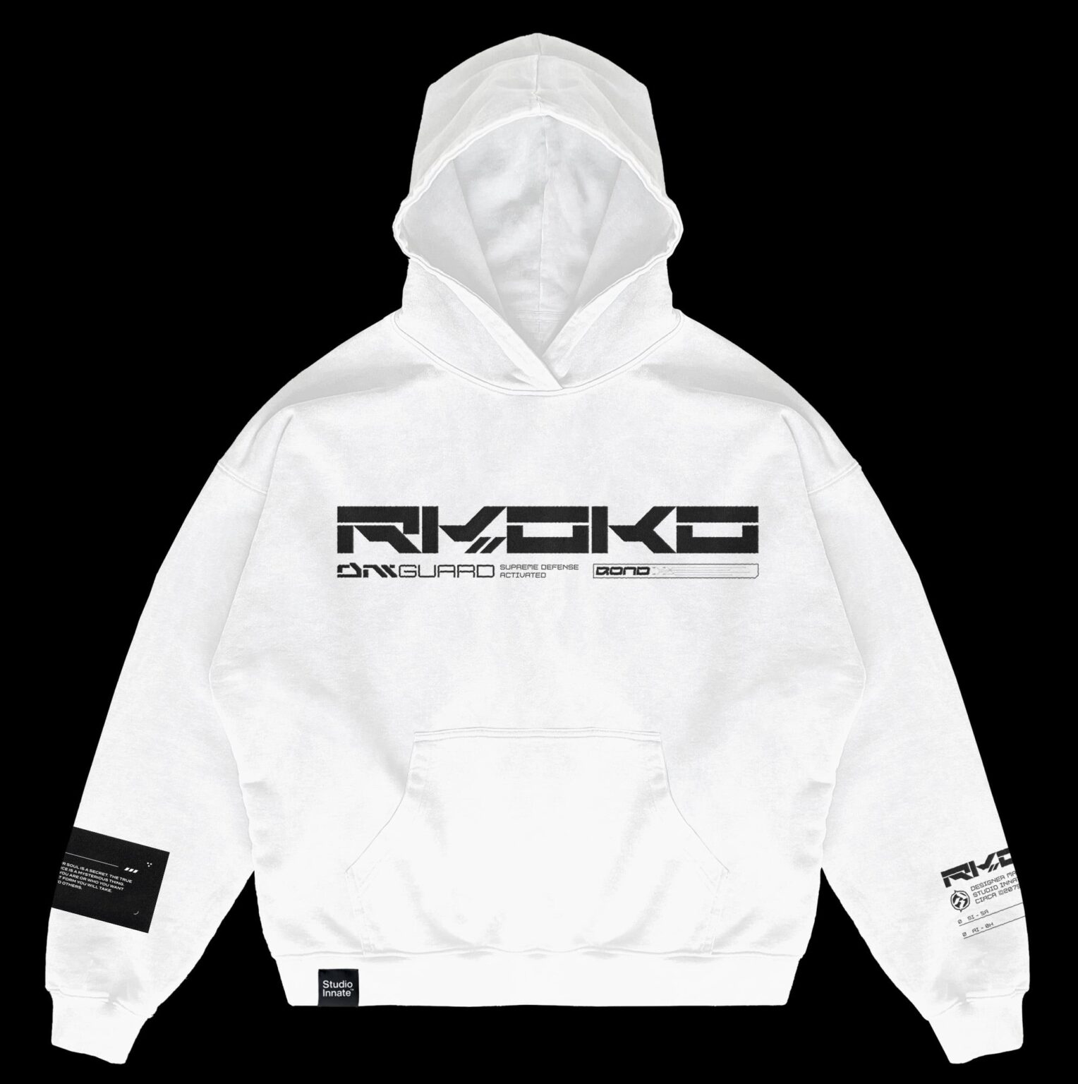 Raido Hoodie (White) - Studio Innate