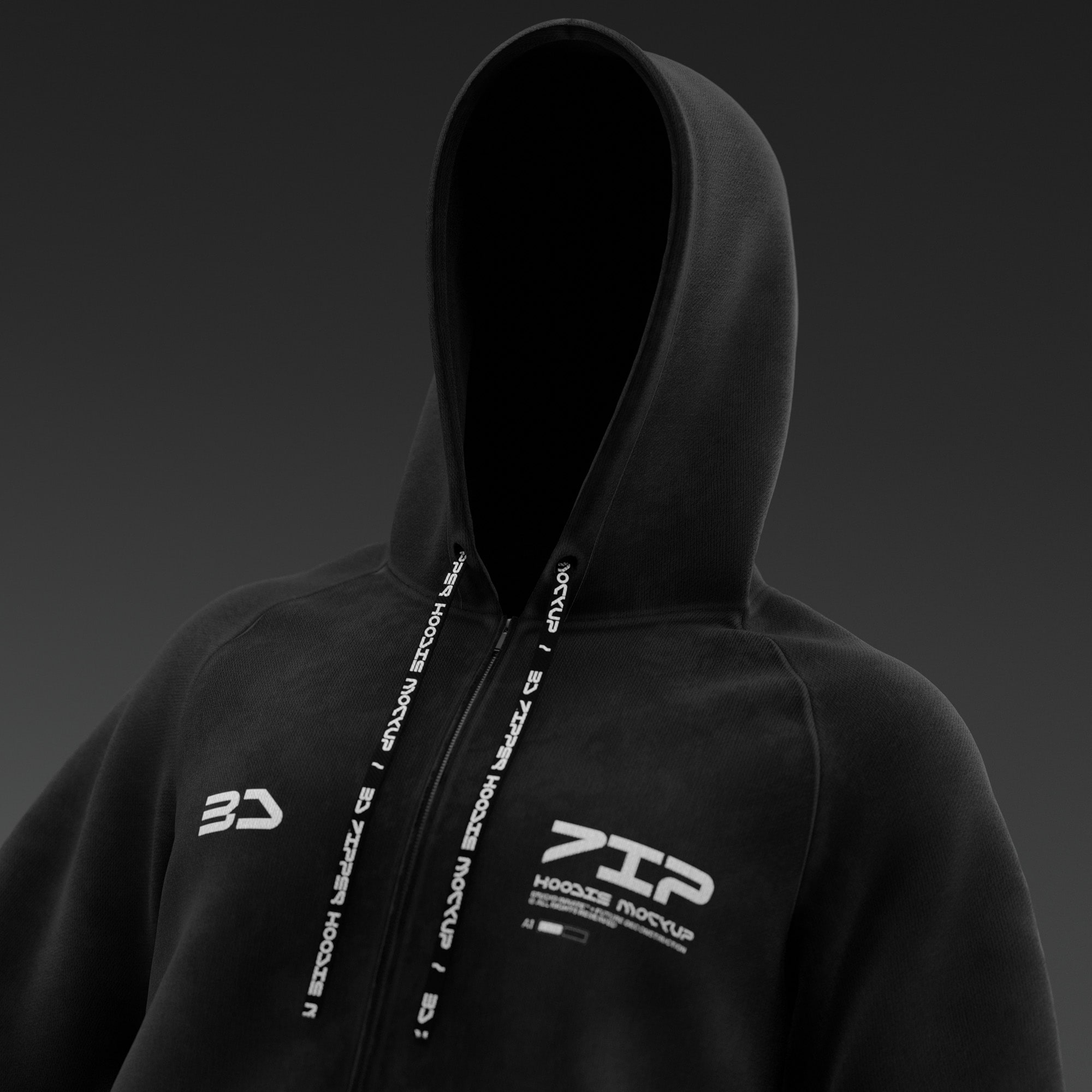 3D Zip-Up Hoodie Mockup – Blender File | Studio Innate