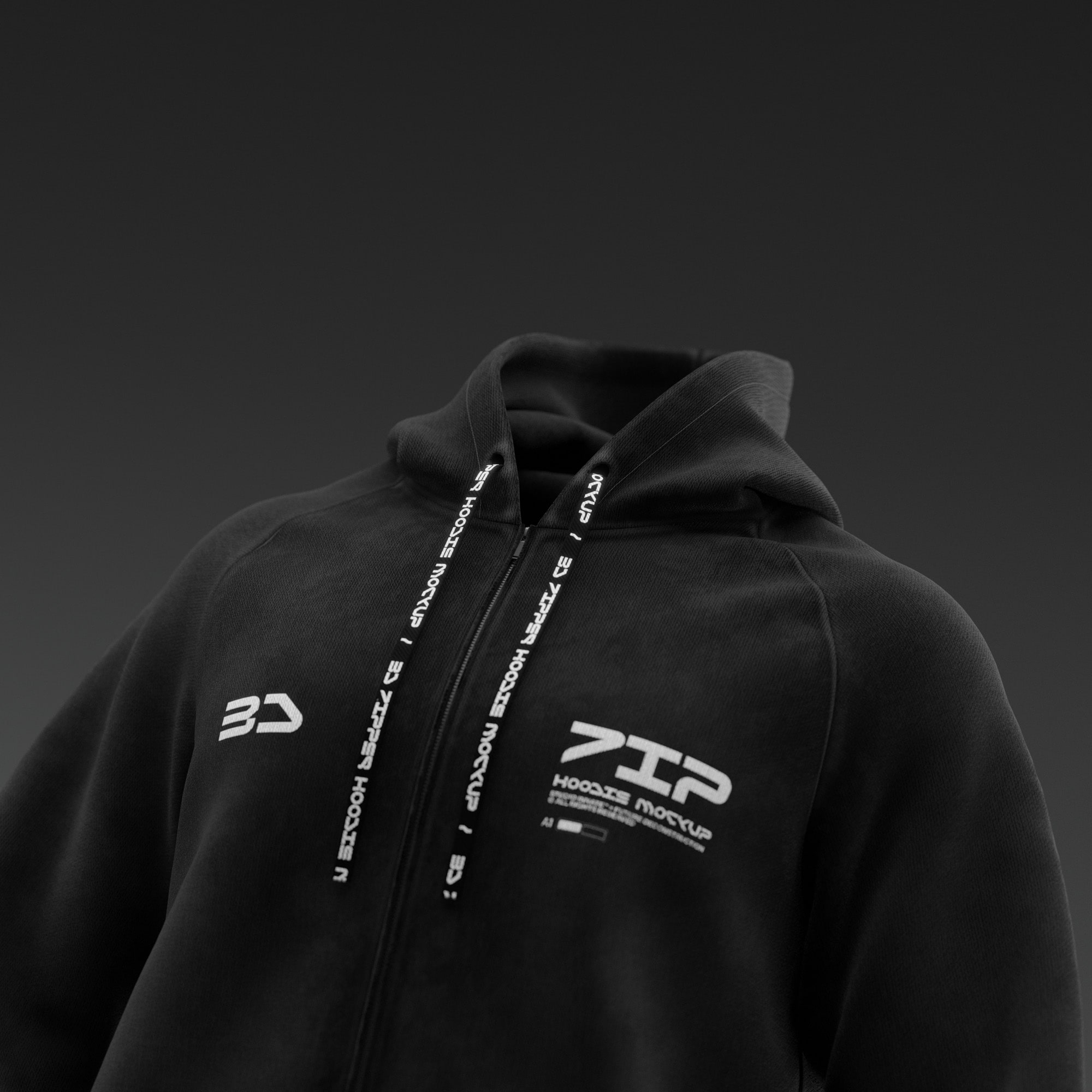 3D Zip-Up Hoodie Mockup – Blender File | Studio Innate