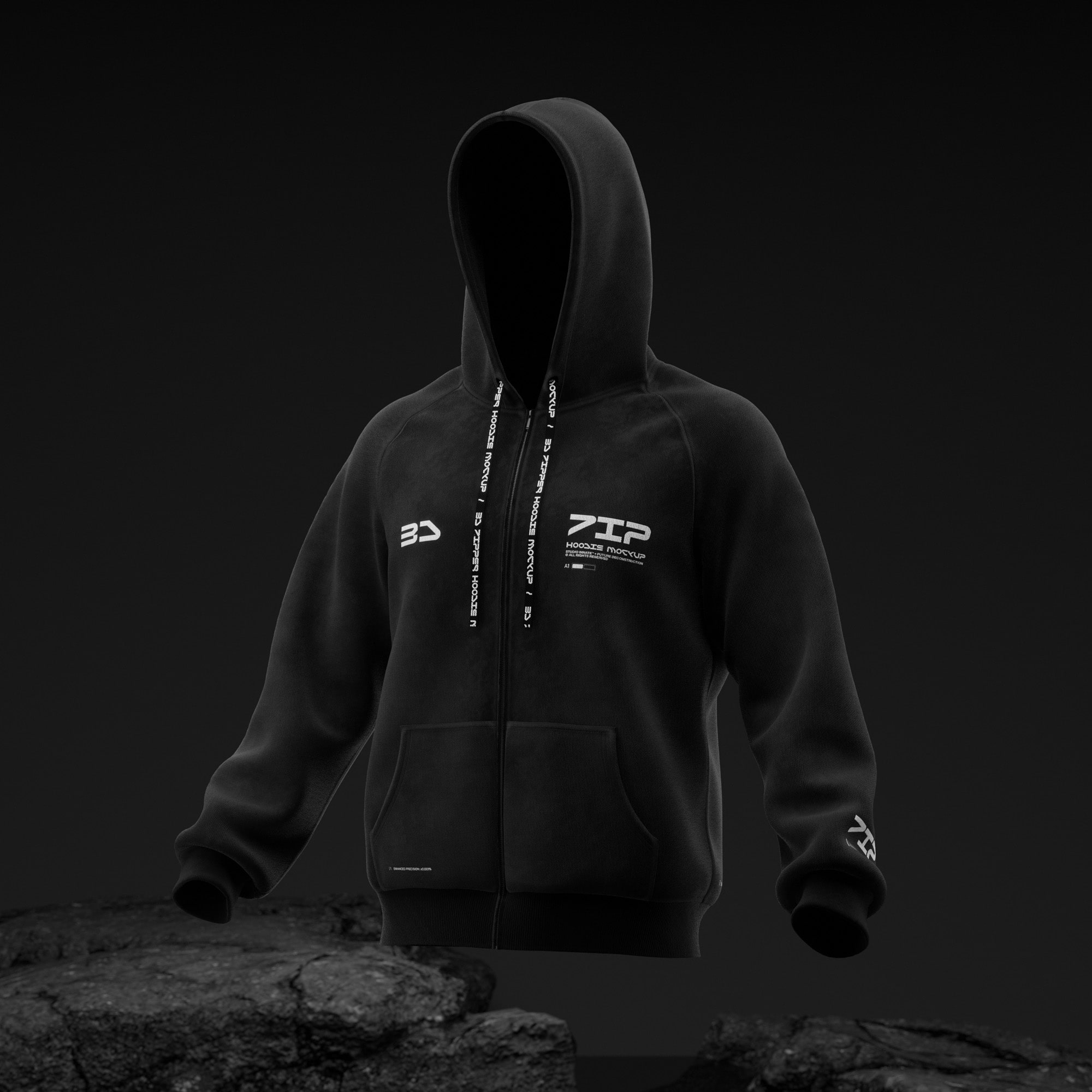 3D Zip-Up Hoodie Mockup – Blender File | Studio Innate