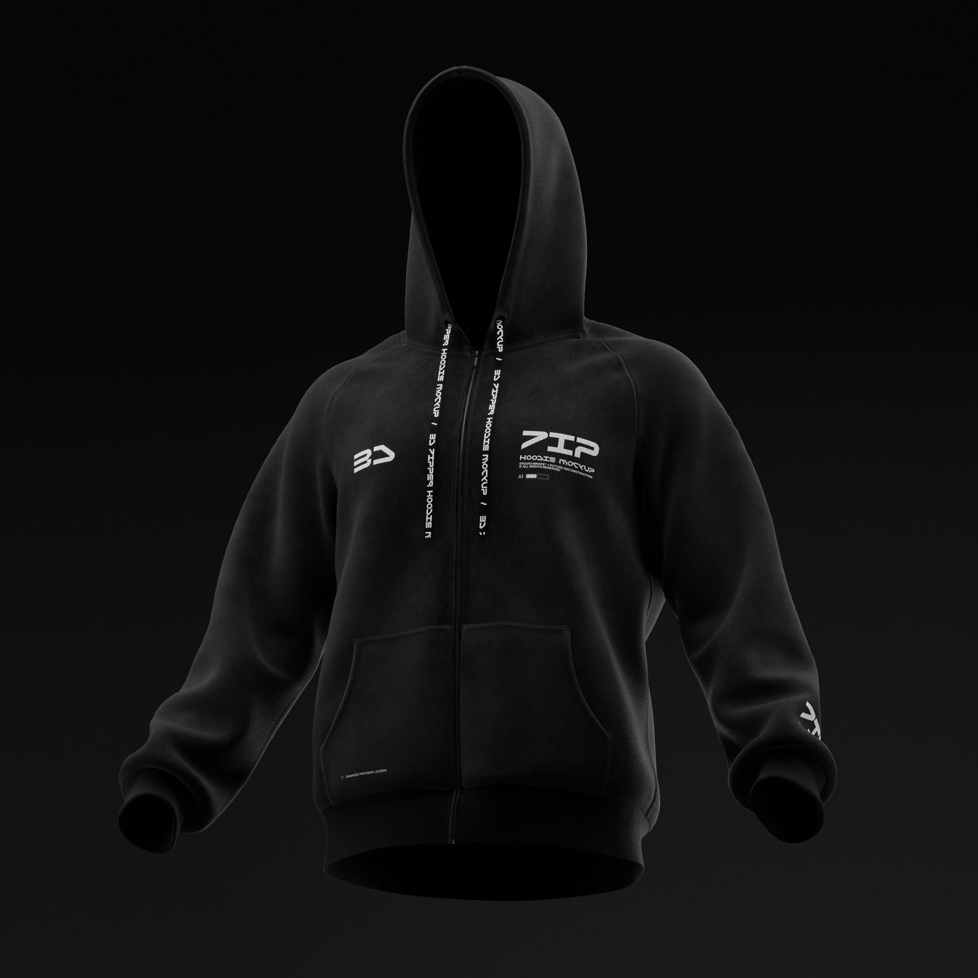 3D Zip-Up Hoodie Mockup – Blender File | Studio Innate