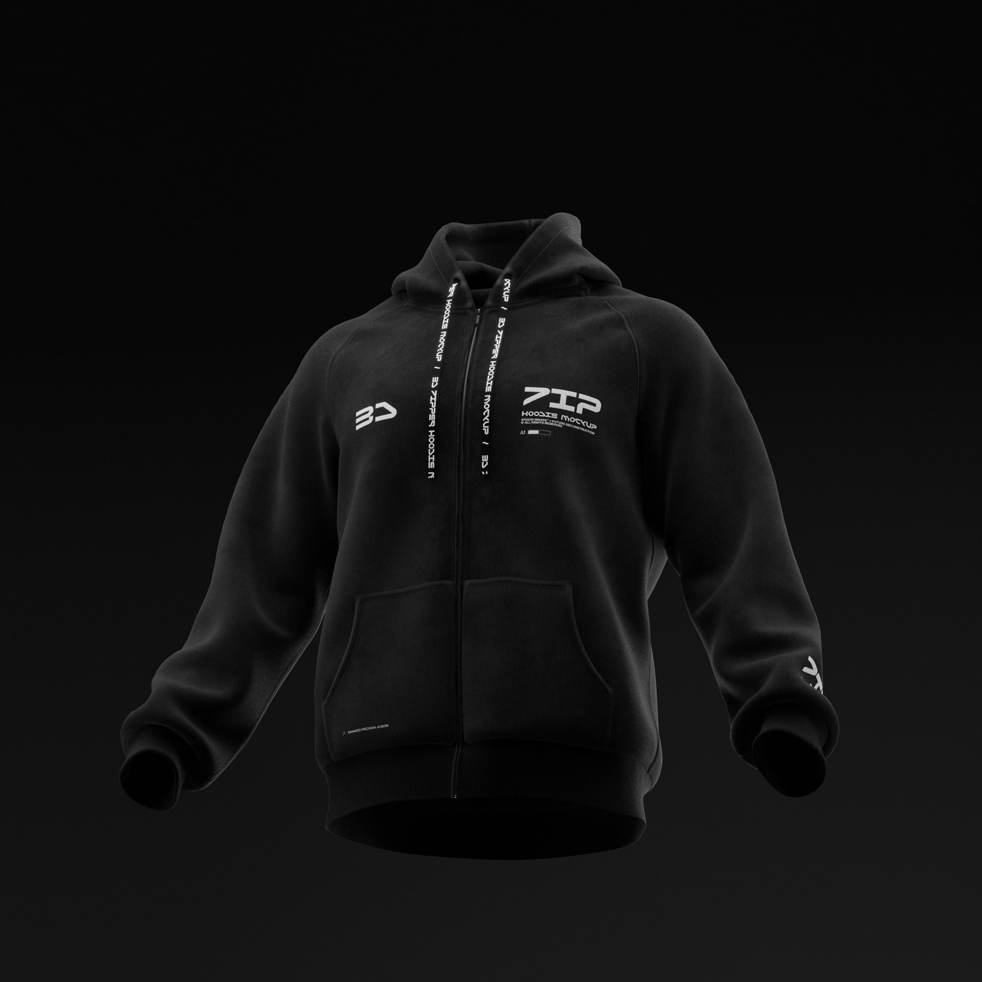 3D Zip-Up Hoodie Mockup – Blender File | Studio Innate
