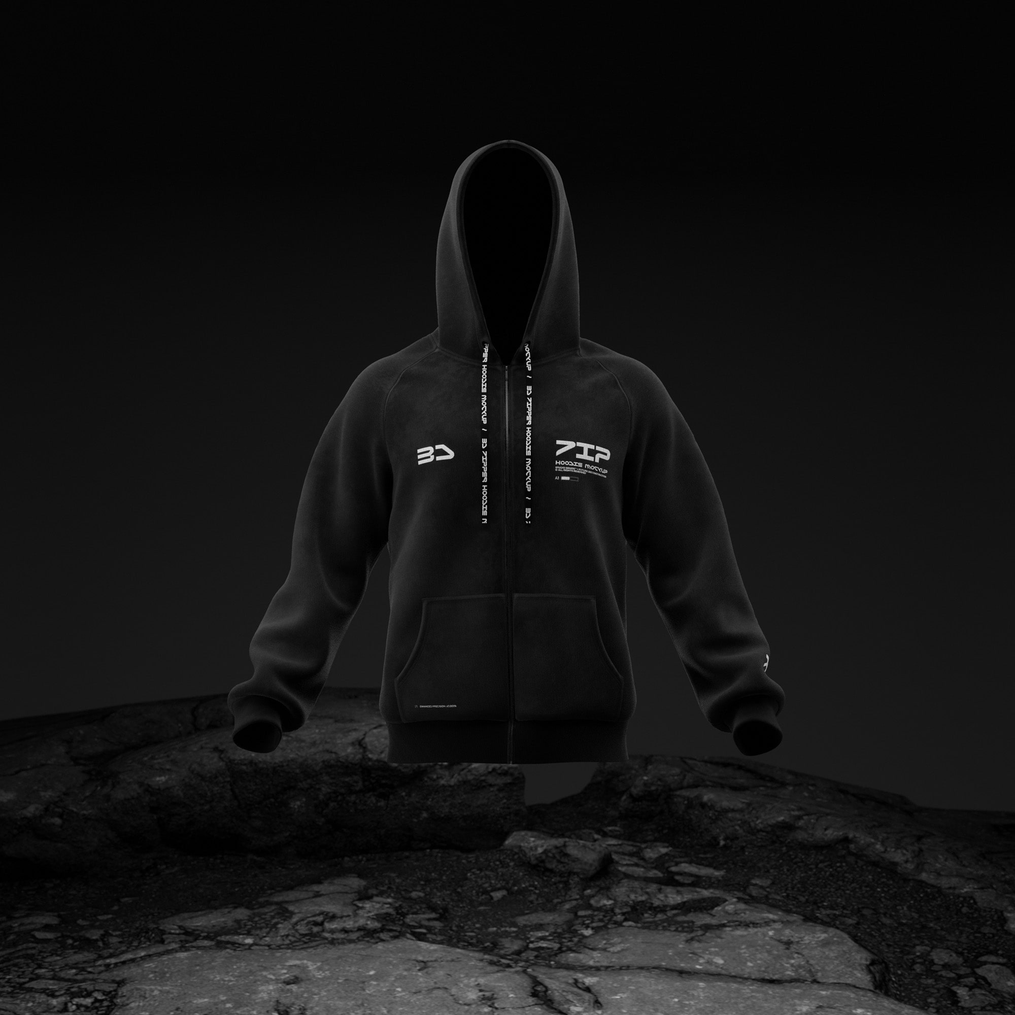 3D Zip-Up Hoodie Mockup – Blender File | Studio Innate
