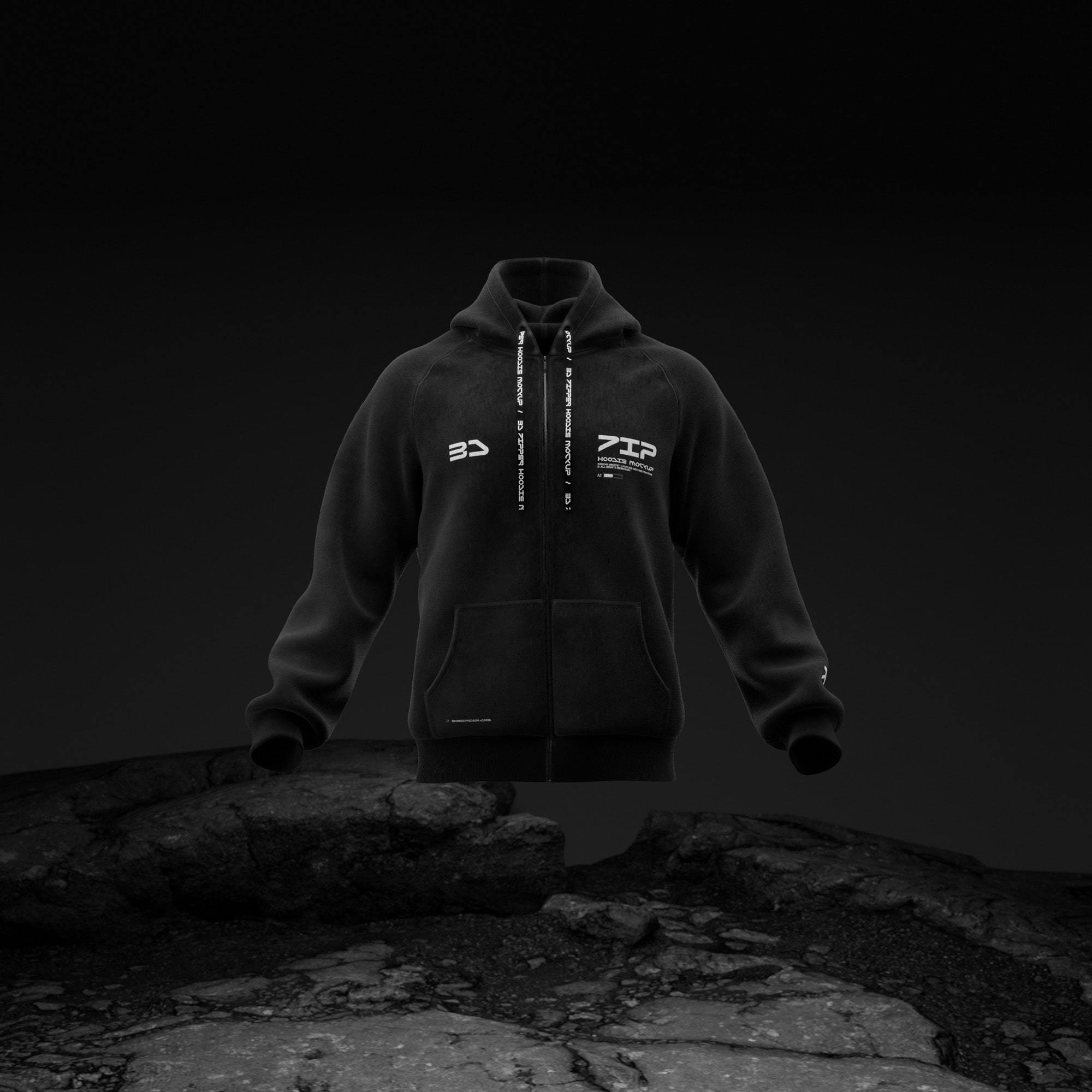 3D Zip-Up Hoodie Mockup – Blender File | Studio Innate