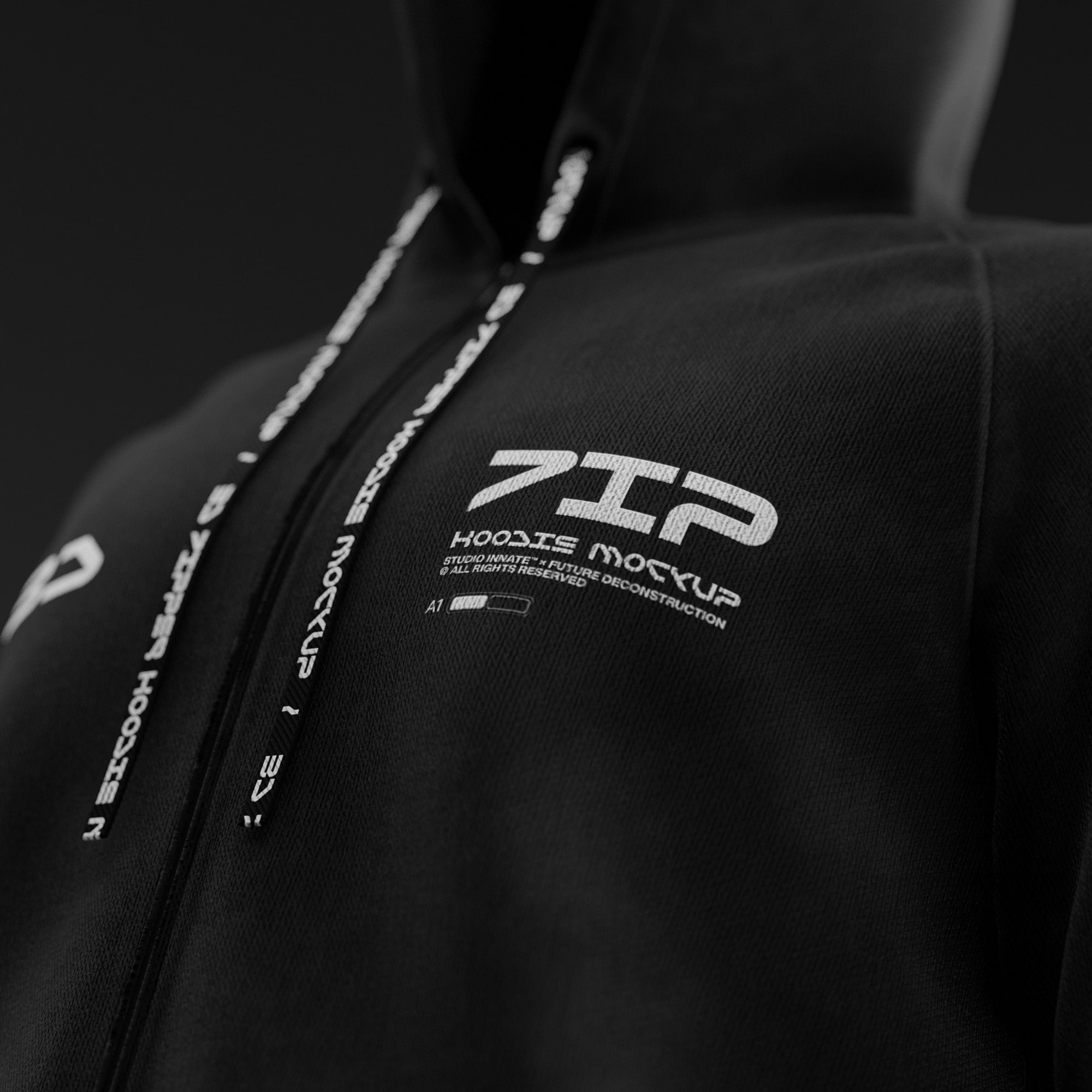 3D Zip-Up Hoodie Mockup – Blender File | Studio Innate