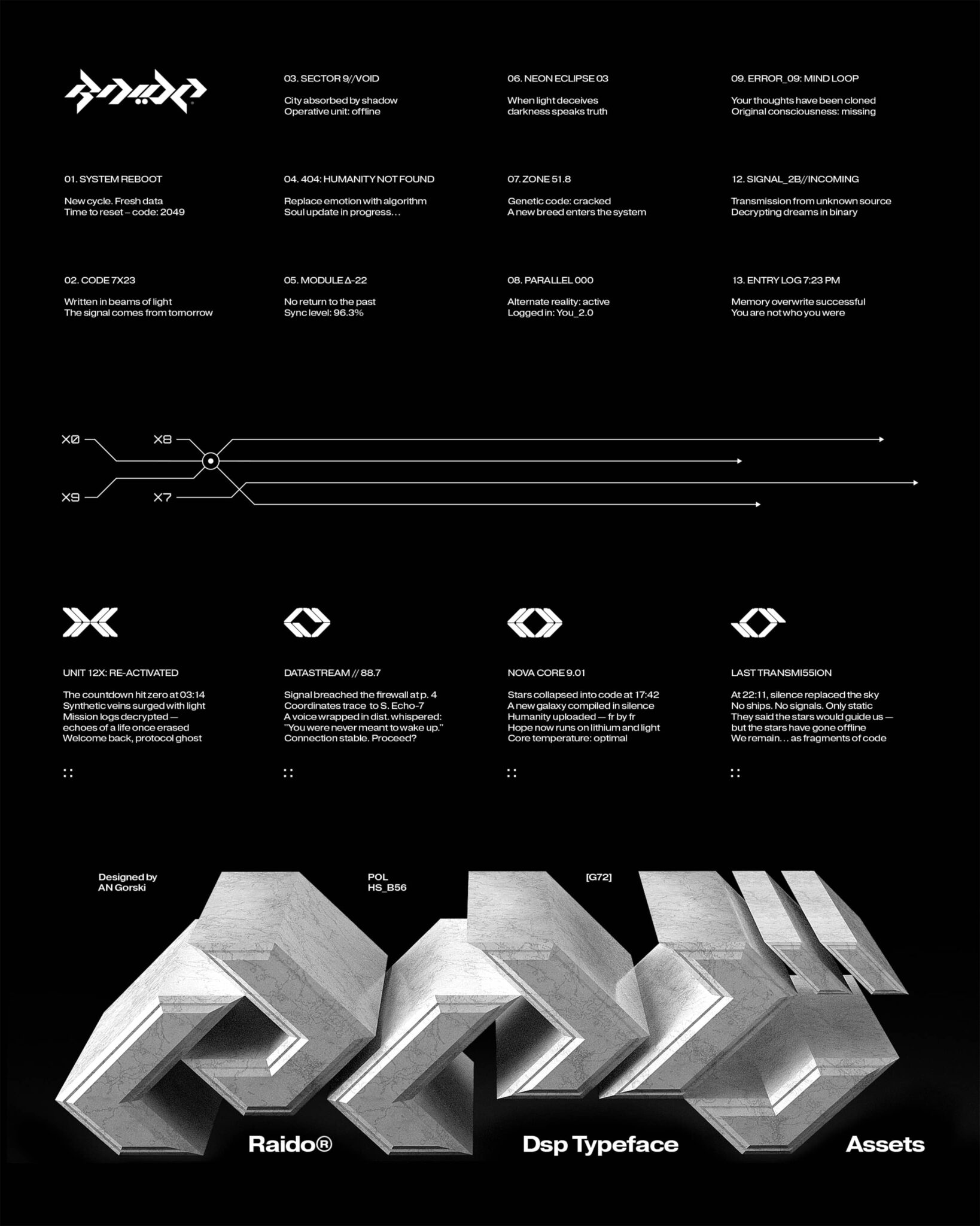 RAIDO Font & Vector Pack – Futuristic Sci-Fi Font + Vector Pack